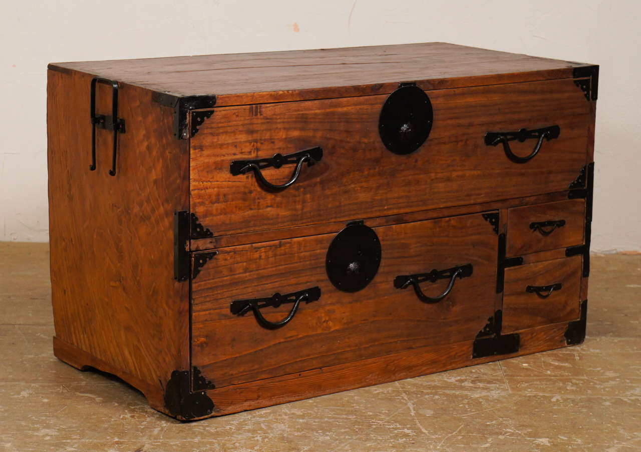 Japanese Tansu Cypress Chest at 1stDibs