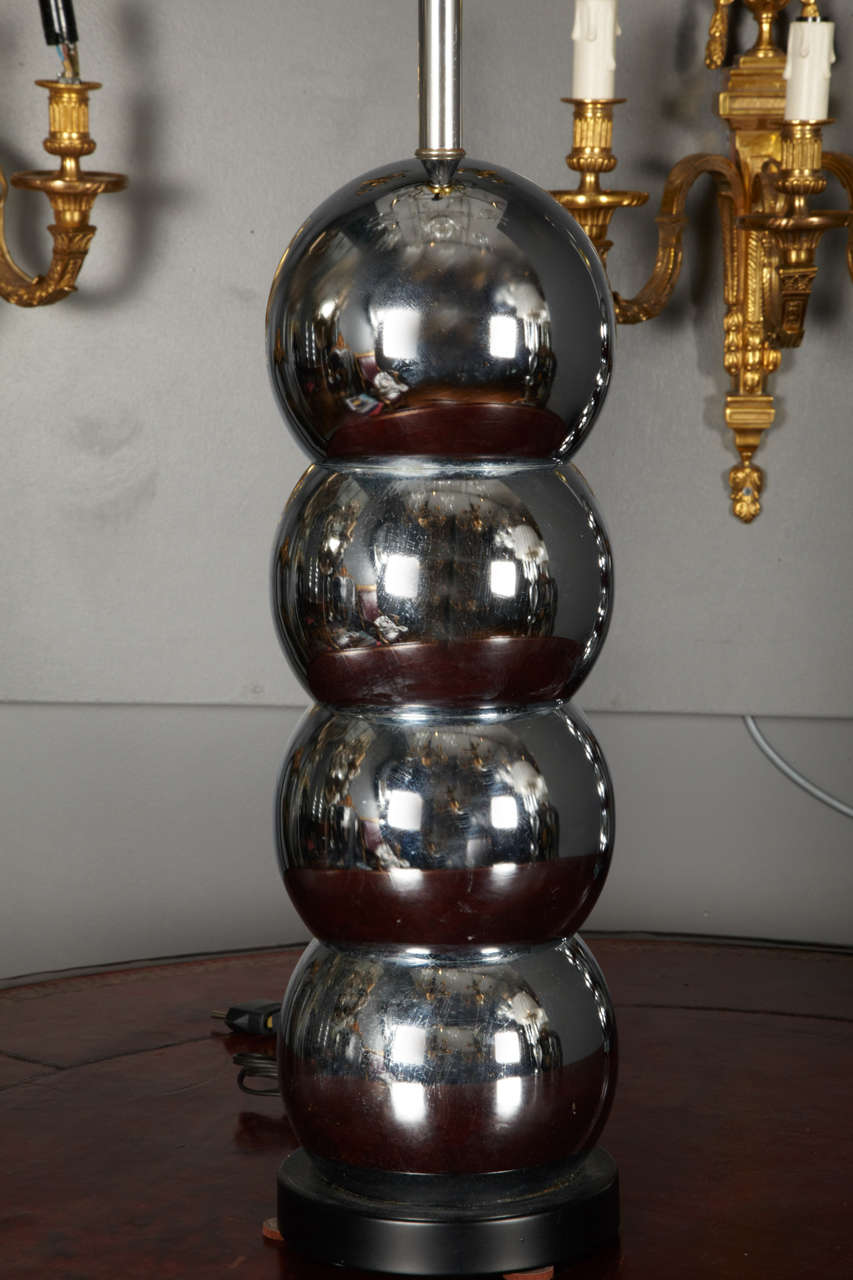 Pair of Stainless Steel Lamps For Sale at 1stDibs