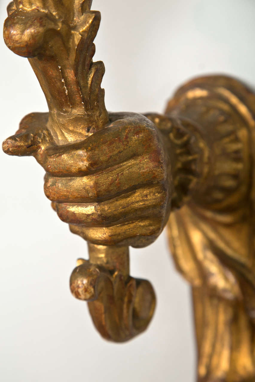 Gilt Carved Hand Sconces For Sale at 1stDibs