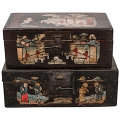 Painted Chinese Lacquer Boxes at 1stDibs
