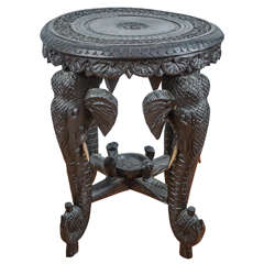 Indian Carved Hardwood Elephant Stool at 1stDibs | elephant stool india