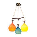 Danish Modern Tri-Color Pendant Light at 1stDibs
