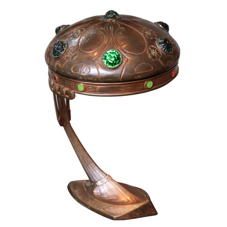 Austrian Copper Arts and Crafts Period Desk Lamp at 1stDibs | copper ...