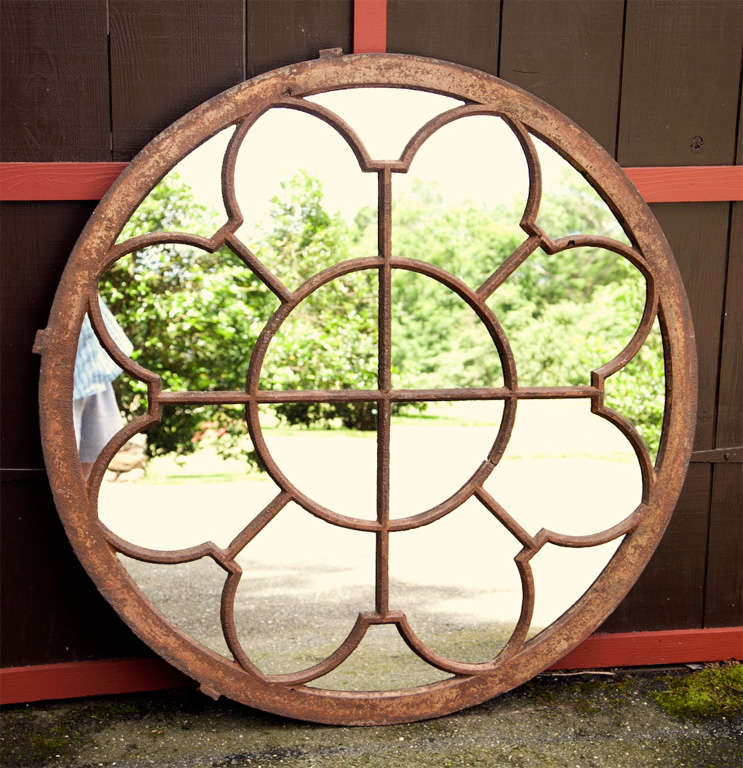 Round Metal Frame Mirror at 1stDibs | round metal framed mirror