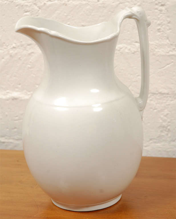 Antique White Ironstone Pitcher at 1stDibs