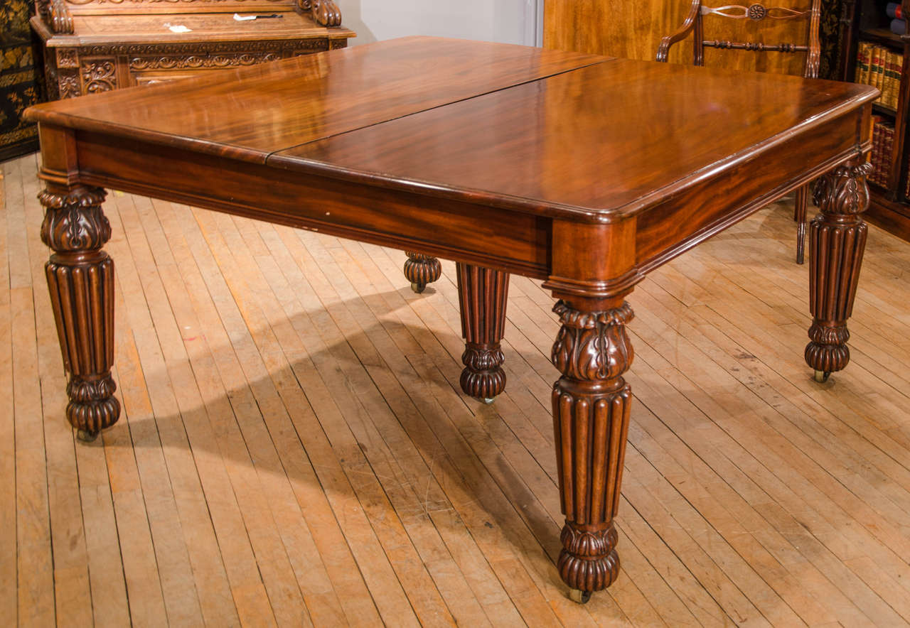 19th Century Mahogany Dining Table with Reeded Legs at 1stDibs | reeded ...
