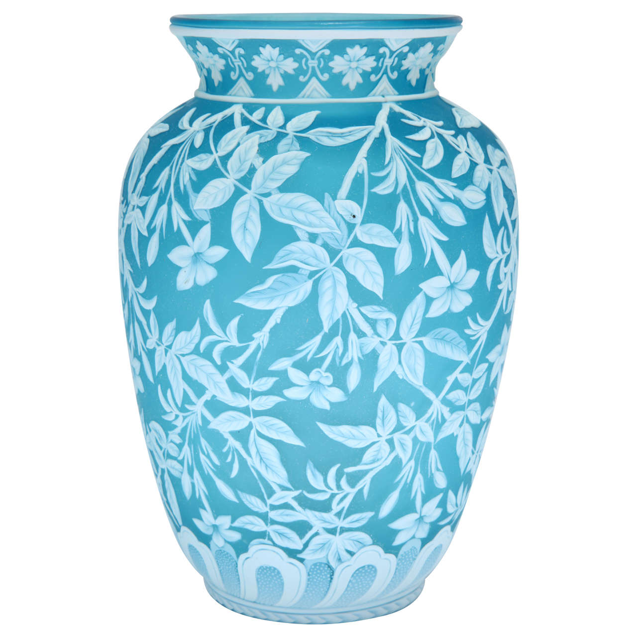 Rare, Signed Thomas Webb and Sons Cameo Glass Vase For Sale at 1stDibs