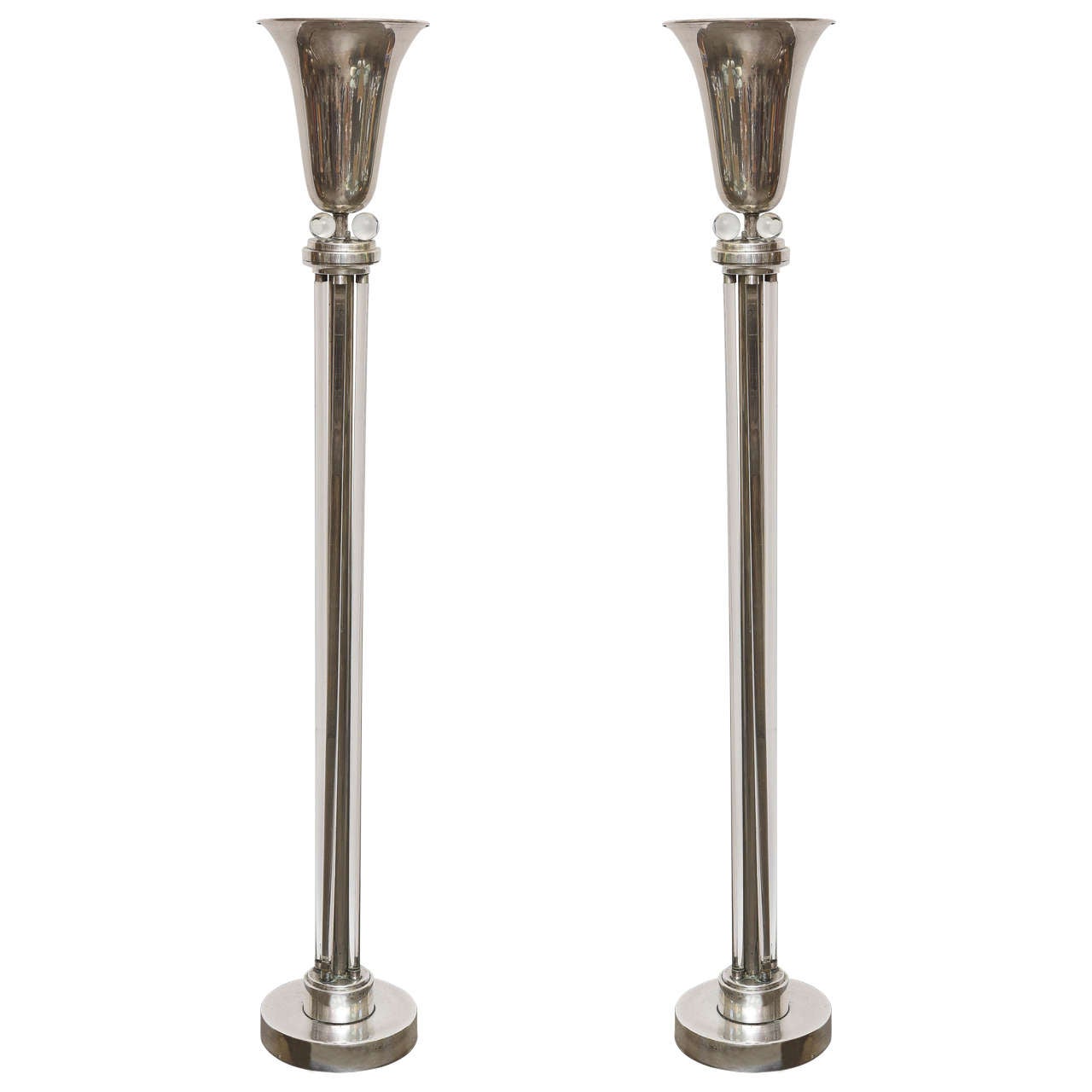 Pair of Extraordinary Art Deco Torchieres at 1stDibs