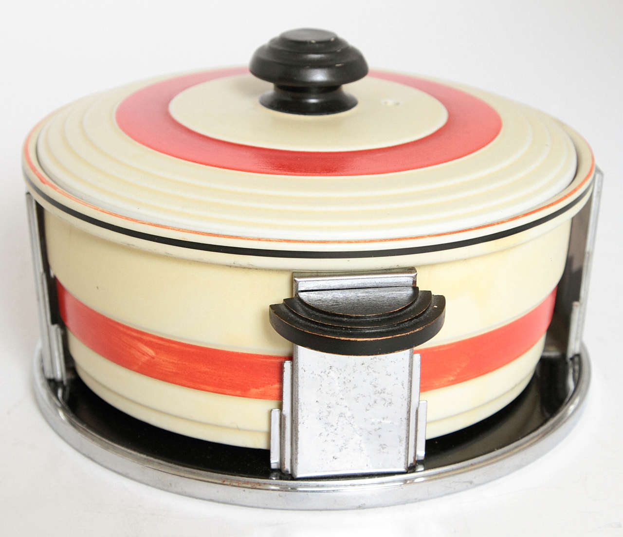 Art Deco Skyscraper Design Covered Casserole with Original Machine Age ...
