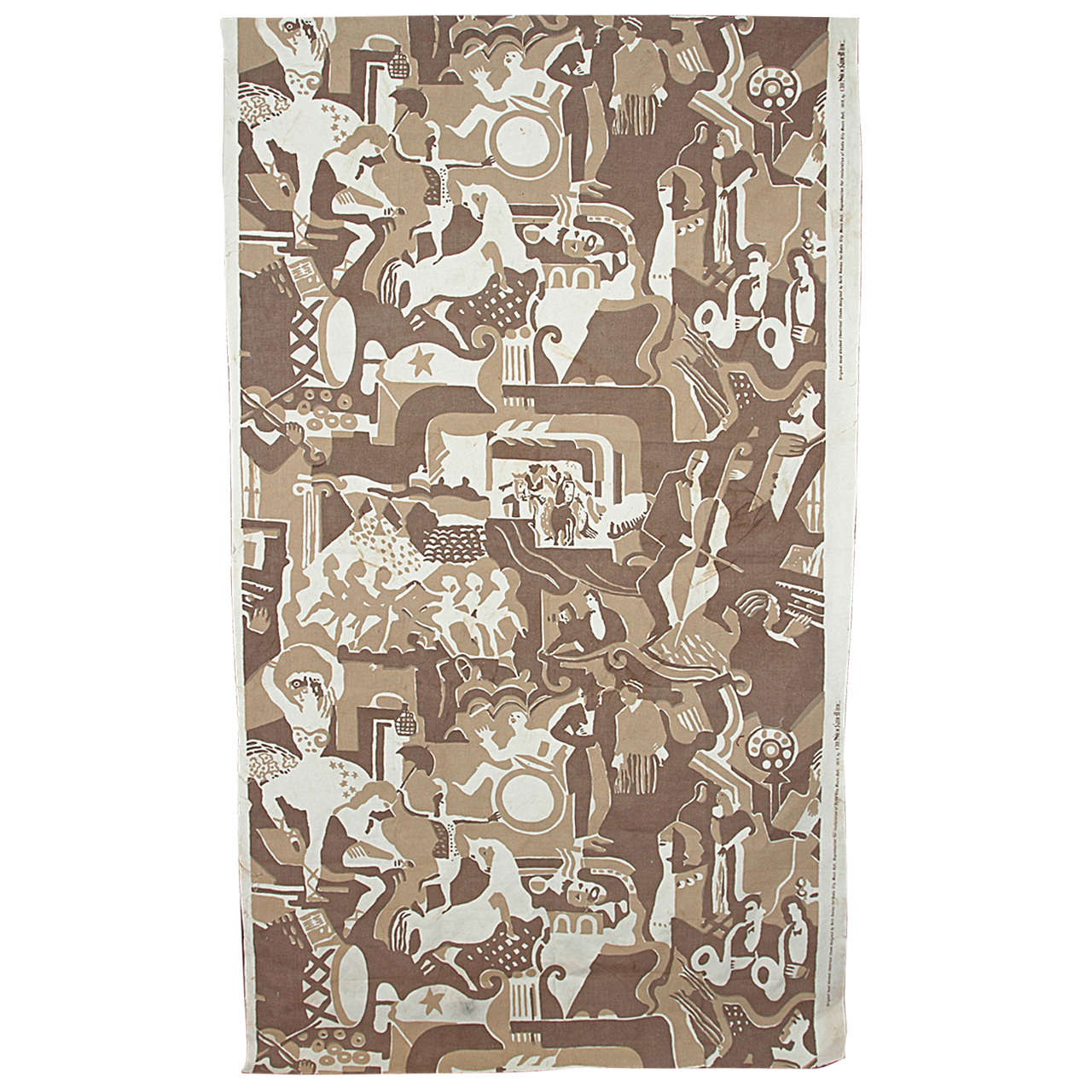 Extreme Jazz Age Mounted Stockwell Fabric, after Radio City Ruth Reeves ...