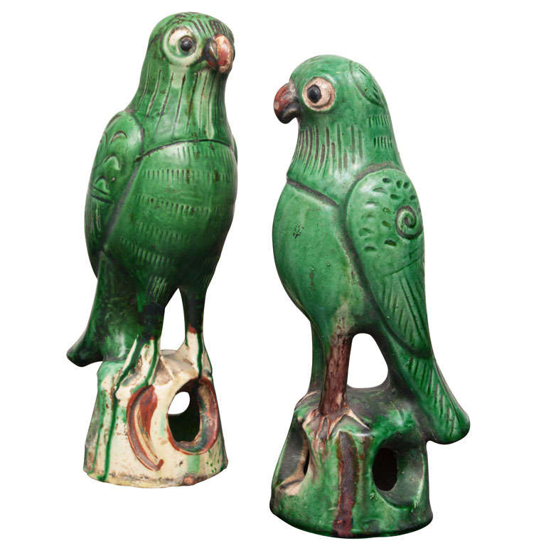Ceramic Shrine Parrots at 1stDibs