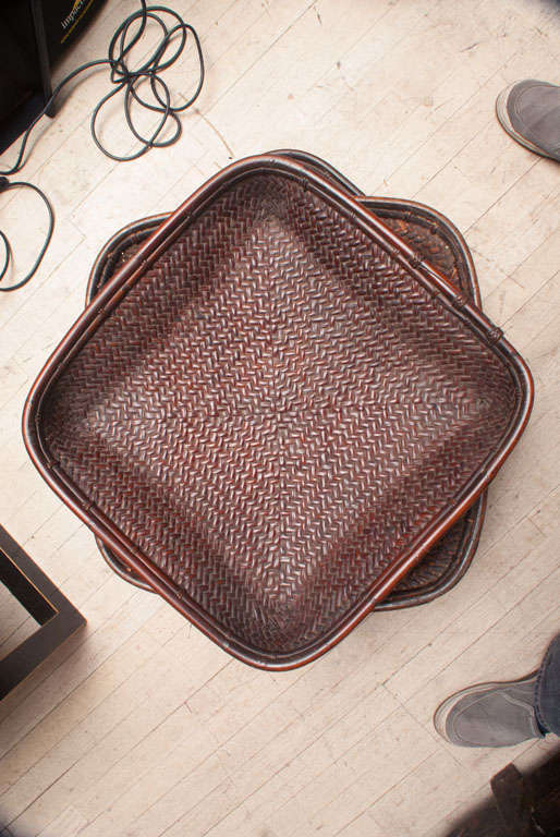 Square Winnowing Baskets, set of three at 1stDibs