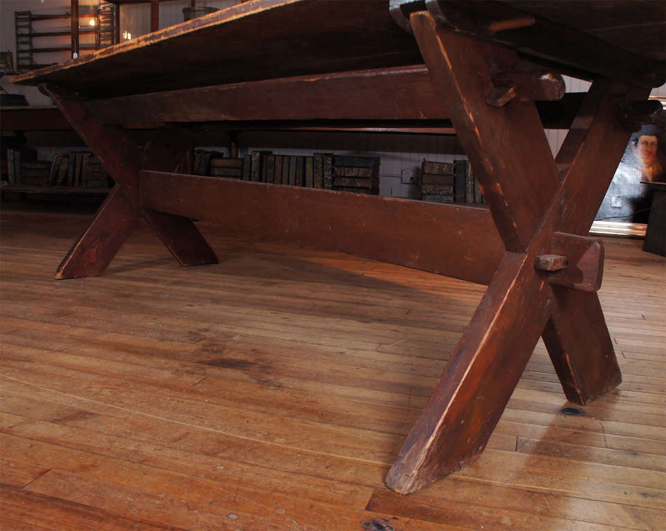 Large American Sawbuck Table at 1stDibs