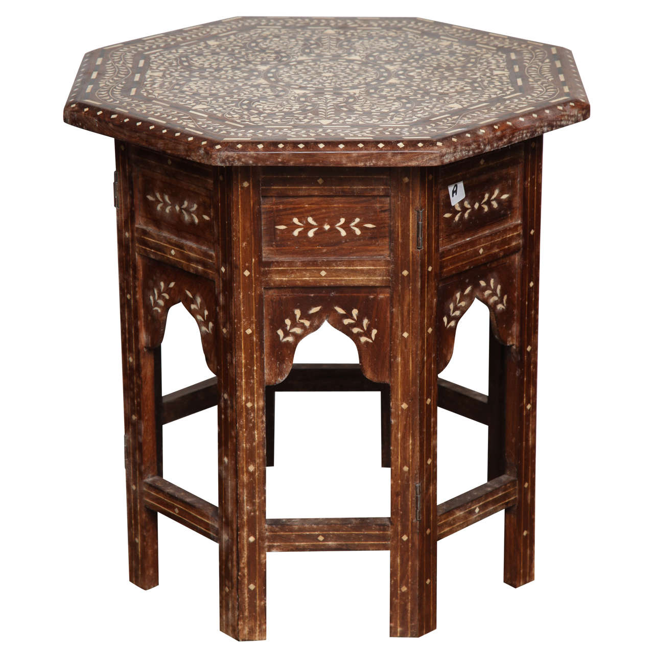 Small Inlaid Octagonal Table at 1stdibs
