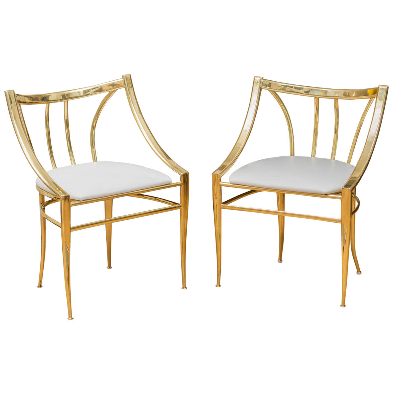 Italian Brass Chairs at 1stDibs