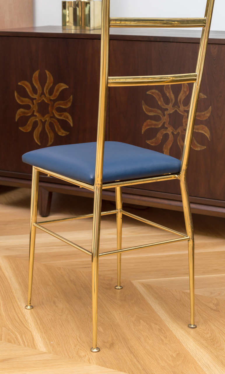 Italian Polished Brass Chair at 1stDibs