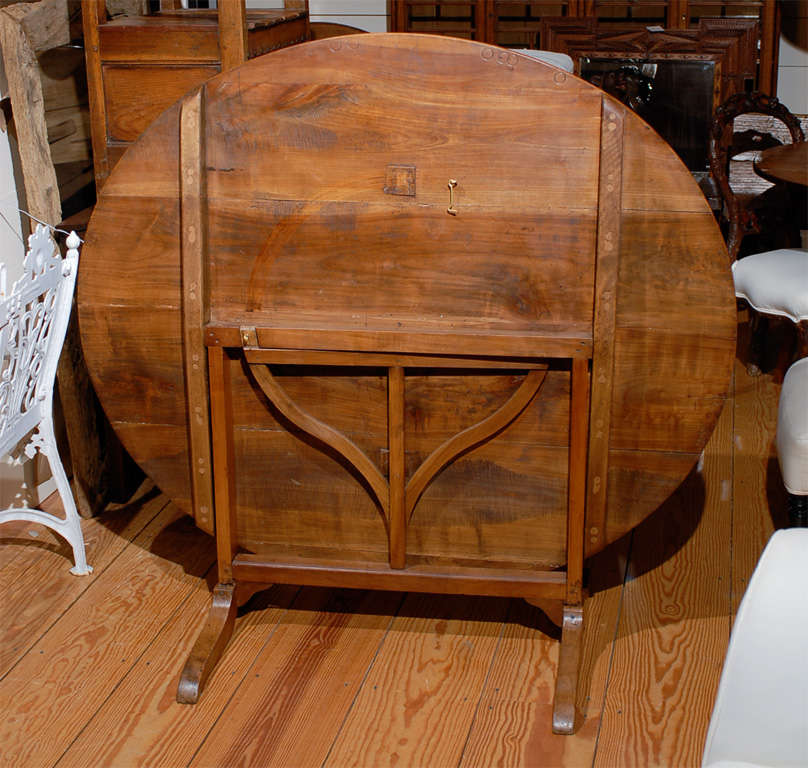 19th Century French Collapsible Oval Wine Tasting Table with Wedge ...