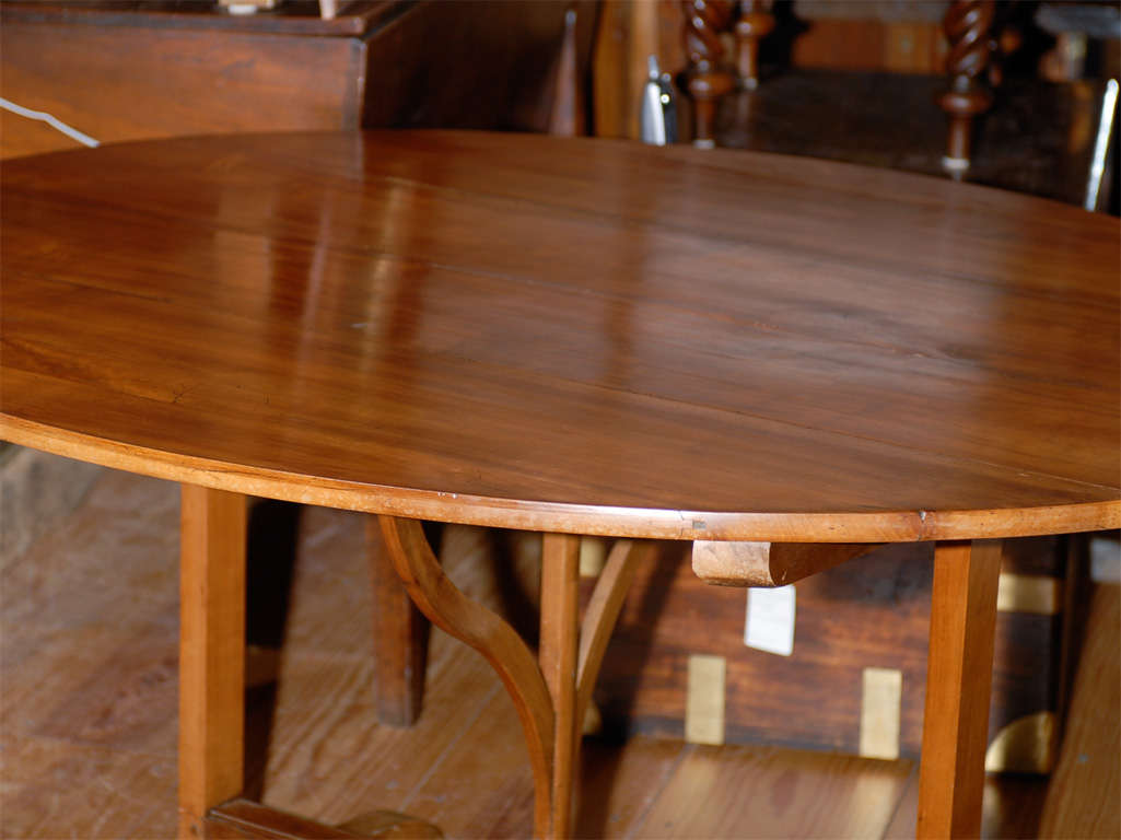 19th Century French Collapsible Oval Wine Tasting Table with Wedge ...