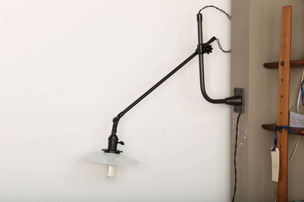Vintage OC White Industrial Wall-Mount Swing-Arm Lamp at 1stDibs ...