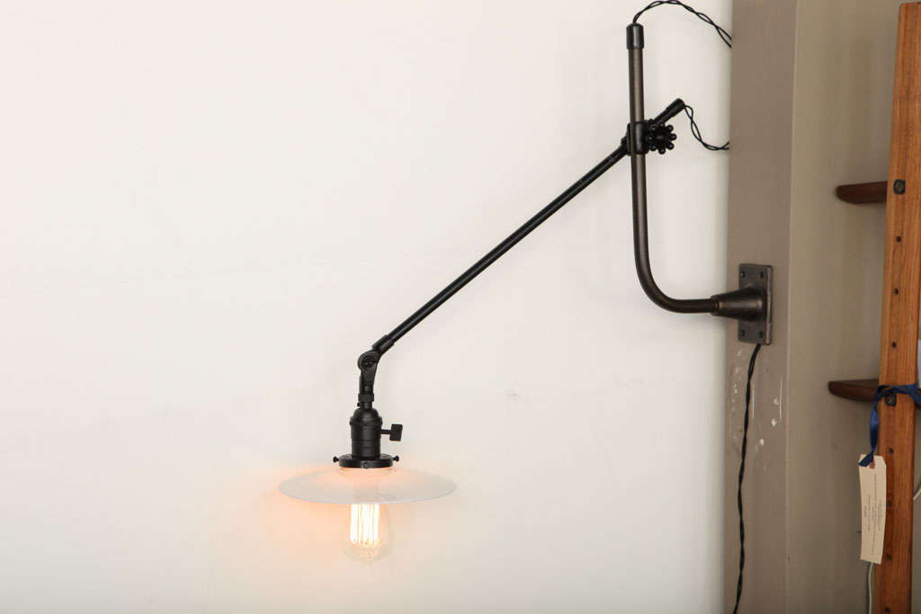 Vintage OC White Industrial Wall-Mount Swing-Arm Lamp at 1stDibs ...