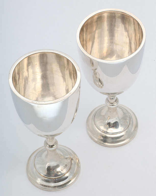 Pair of Sterling Silver Goblets at 1stDibs