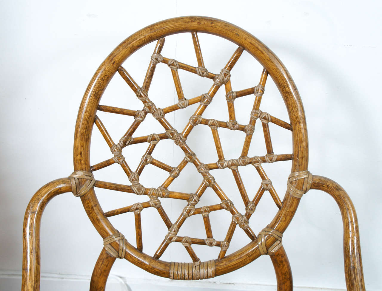 "Spider Web" Bamboo and Caned Chair at 1stDibs