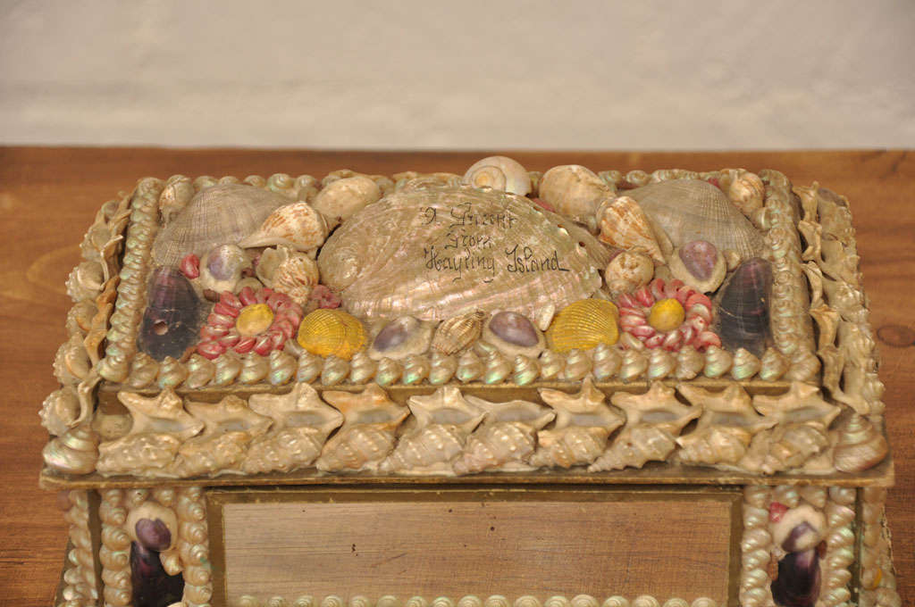 Antique English Shell Decorated Box For Sale at 1stDibs | decorated boxes