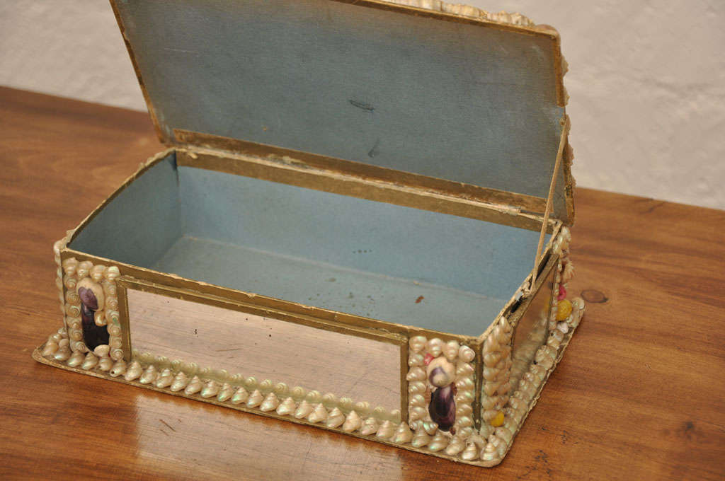 Antique English Shell Decorated Box For Sale at 1stDibs | decorated boxes
