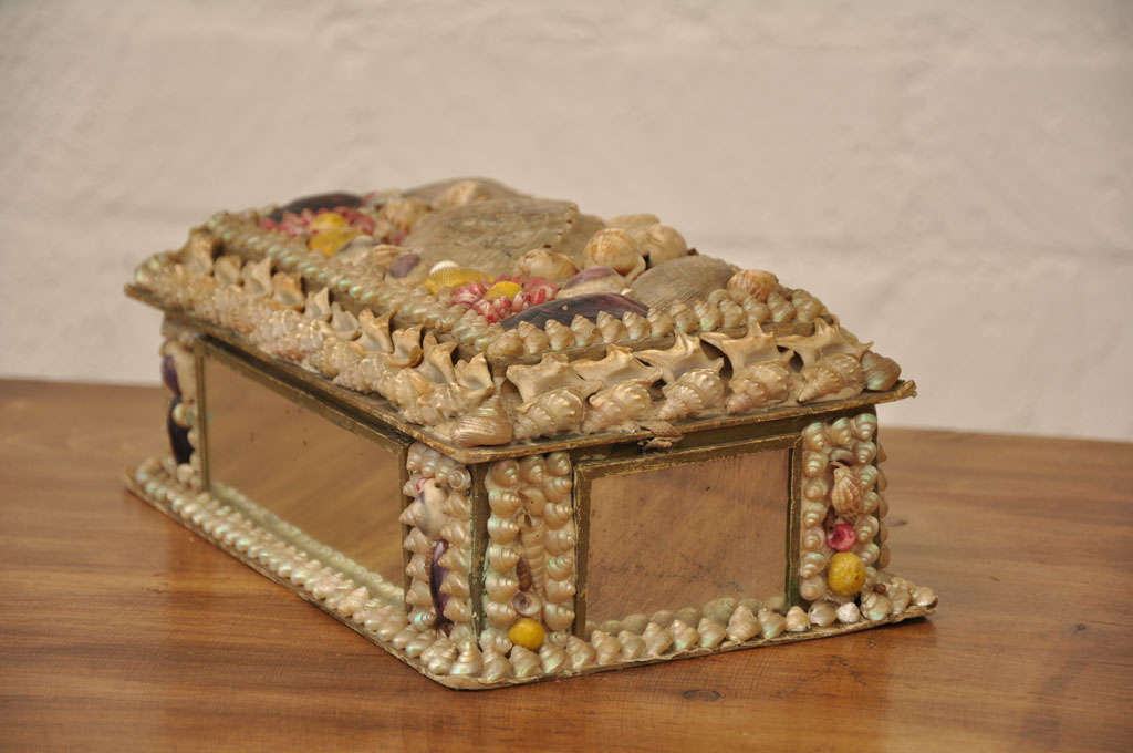Antique English Shell Decorated Box For Sale at 1stDibs | decorated boxes