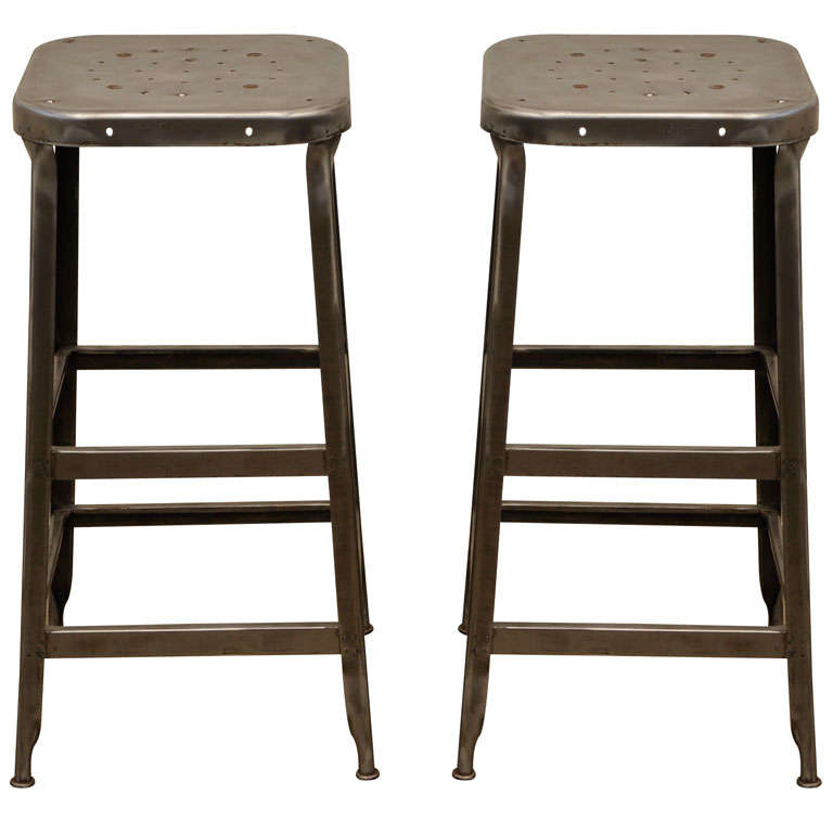 Tall Metal Stool by Lyon of Aurora at 1stDibs