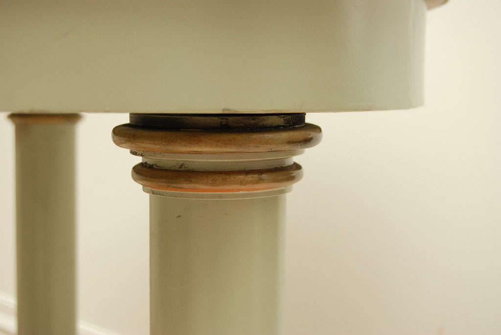 Classical Three Column Painted Metal Table For Sale at 1stDibs