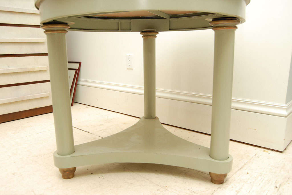 Classical Three Column Painted Metal Table For Sale at 1stDibs