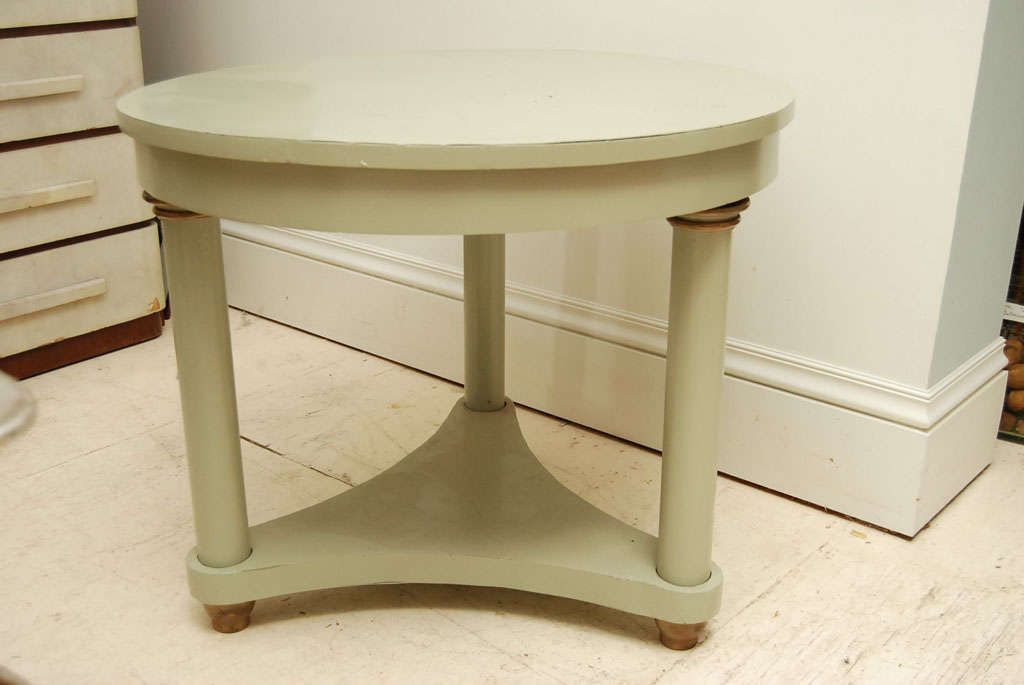 Classical Three Column Painted Metal Table For Sale at 1stDibs