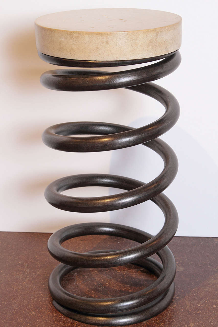 French Industrial Spring Side Table, Circa 1940's at 1stDibs