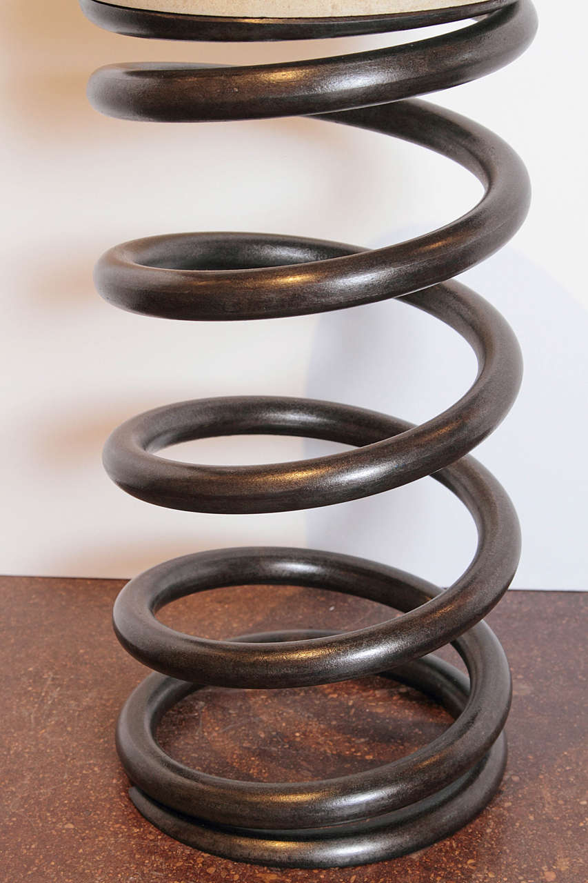 French Industrial Spring Side Table, Circa 1940's at 1stDibs