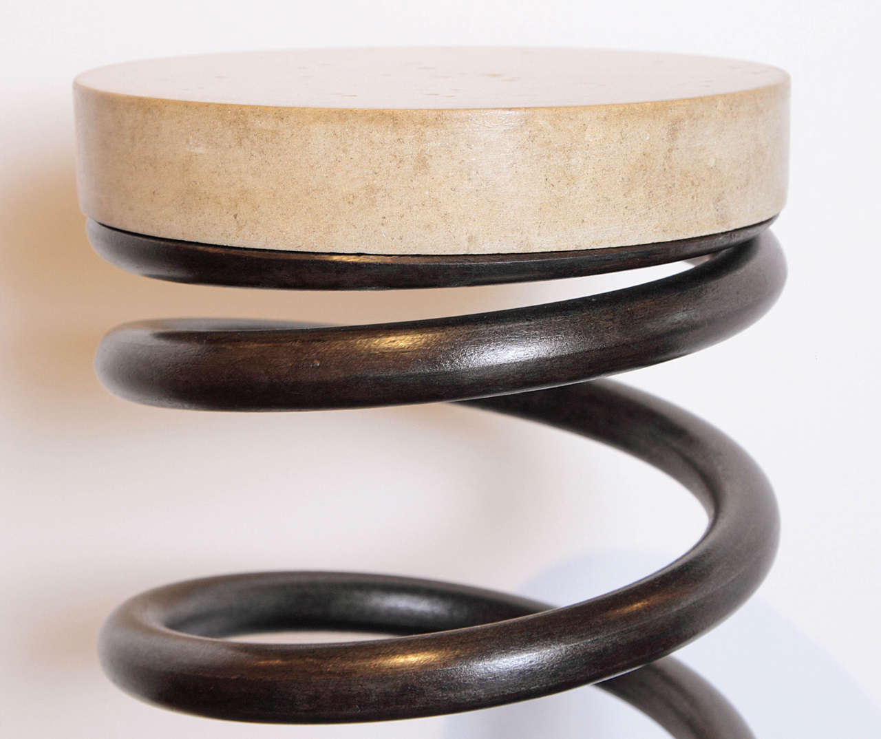 French Industrial Spring Side Table, Circa 1940's at 1stDibs