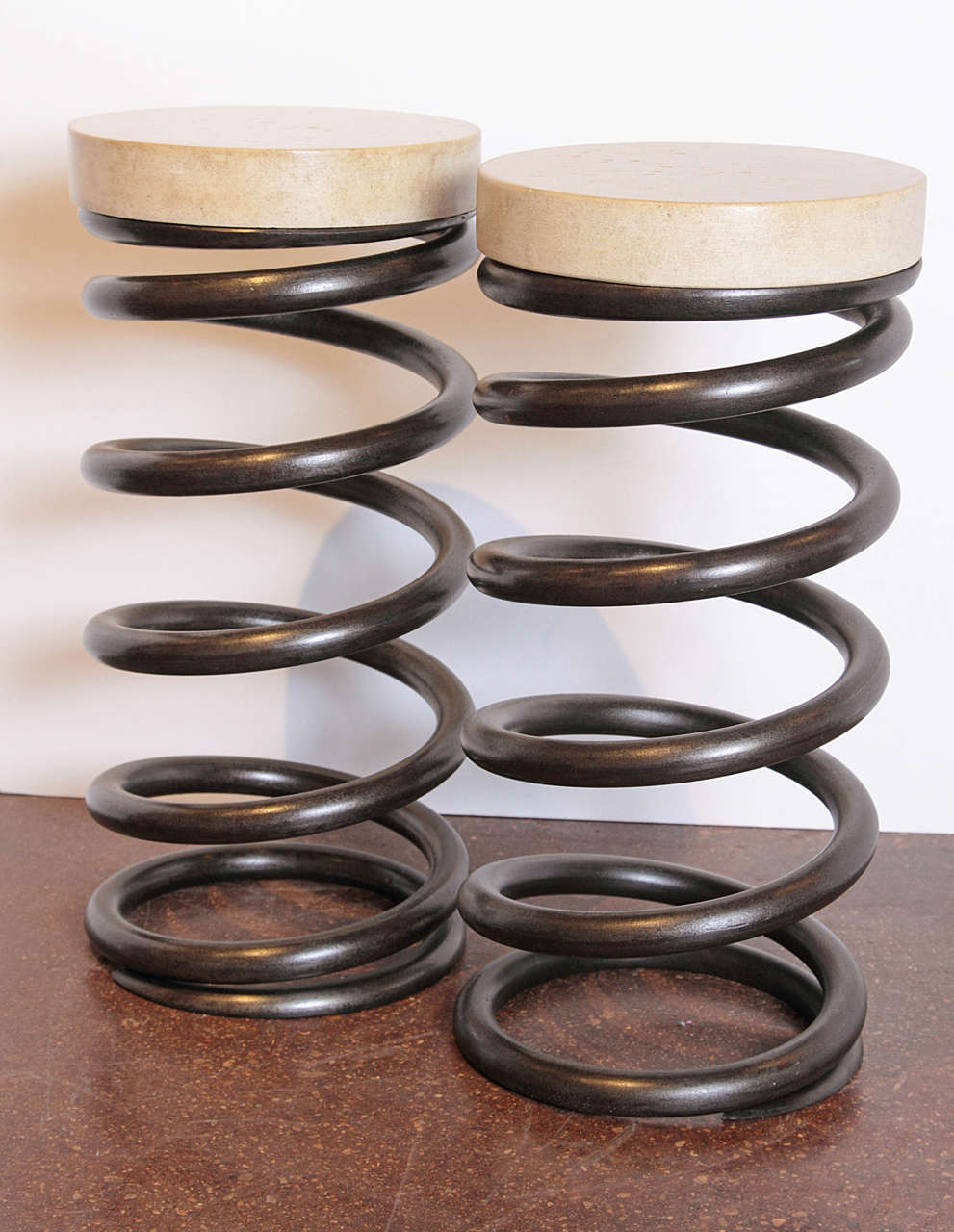 French Industrial Spring Side Table, Circa 1940's at 1stDibs