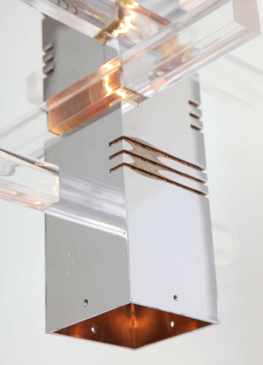 1970s Chrome and Lucite Pendant Light Fixture For Sale at 1stDibs ...