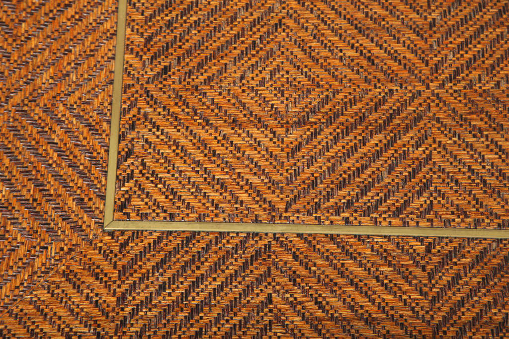 Square raffia cocktail table at 1stDibs