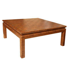 Square raffia cocktail table at 1stDibs