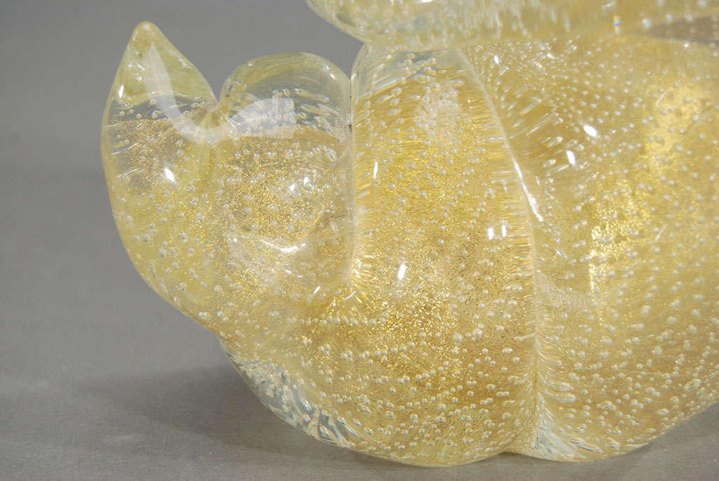 Barovier/Barbini Large Hand Blown Crystal Shell Bowl For Sale at 1stDibs