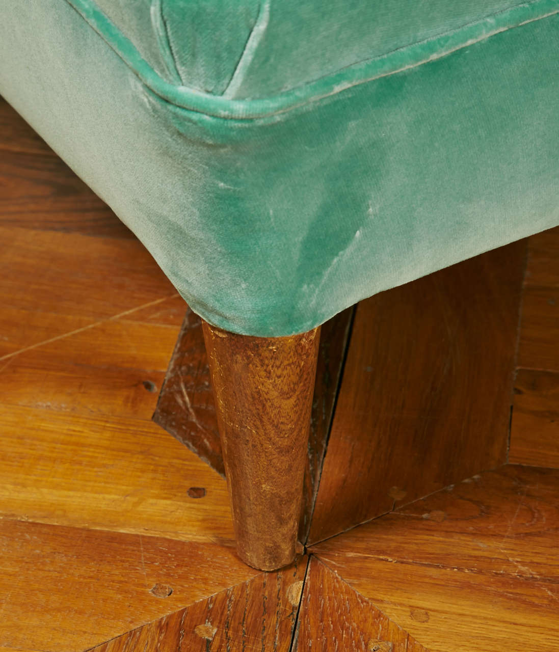 Comfortable Pair of Green Armchairs with Rubelli Velvet Upholstery ...