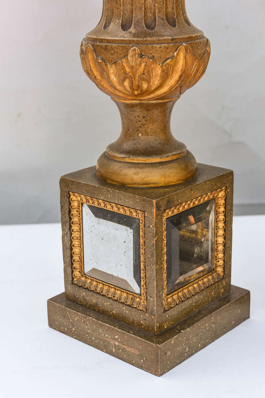 Pair of Midcentury Italian Baluster Form Lamps on Mirrored Base For ...