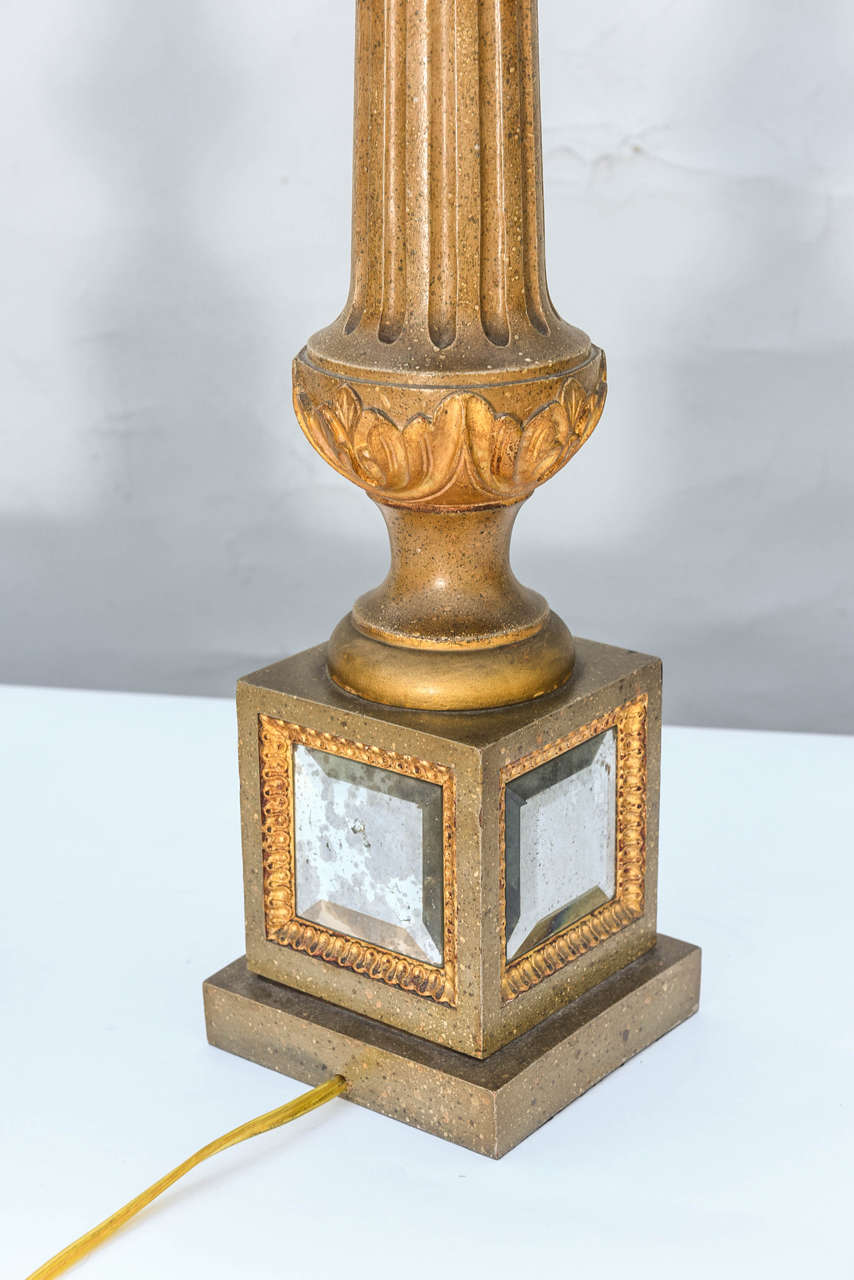 Pair of Midcentury Italian Baluster Form Lamps on Mirrored Base For ...