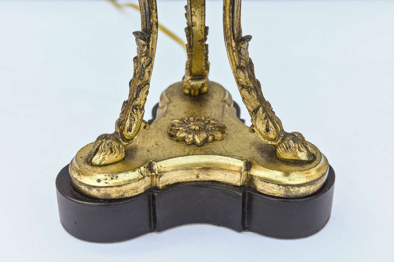 19th Century Patinated and Bronze Dore Athenienne Lamp For Sale at 1stDibs