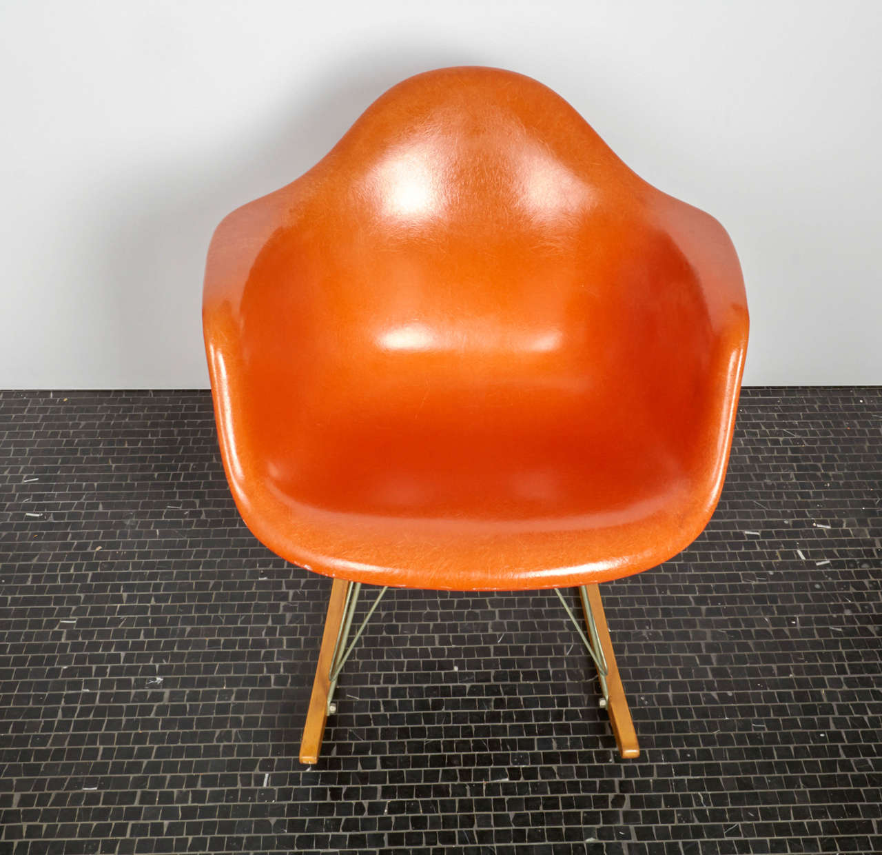 Charles and Ray Eames Orange Fiberglass Rocker, Manufactured by Herman ...