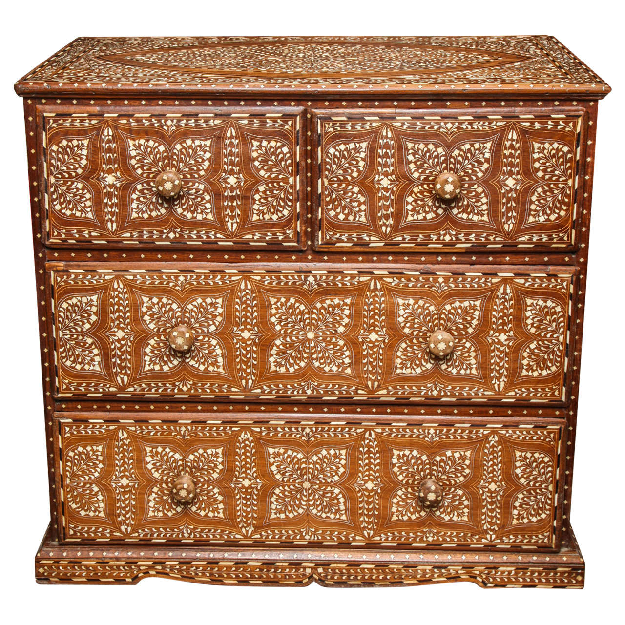 Bone Inlaid Chest of Drawers at 1stDibs