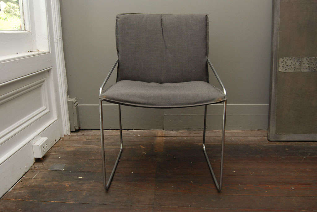 Set of 4 Modern Chrome Chairs For Sale at 1stDibs