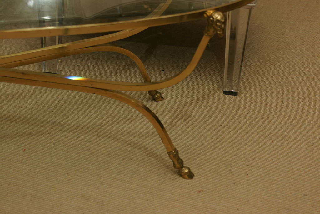 Brass Rams Head Oval Coffee Table at 1stDibs