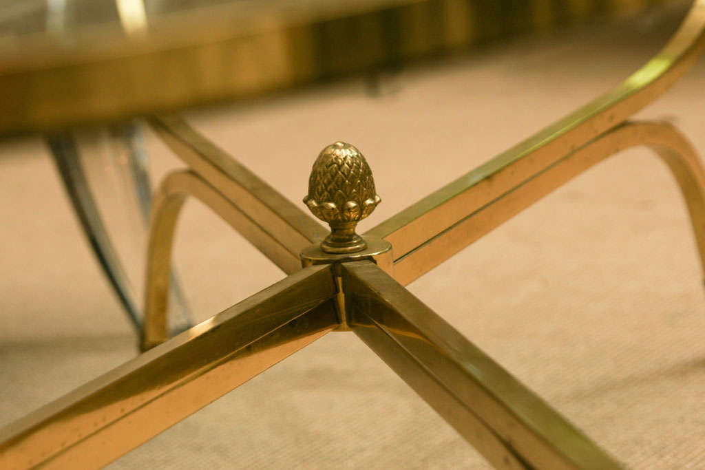 Brass Rams Head Oval Coffee Table at 1stDibs